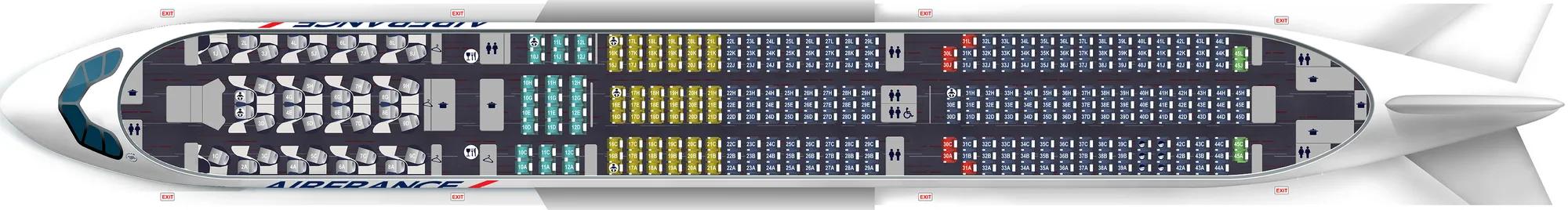 A350-900 map - 324 seats